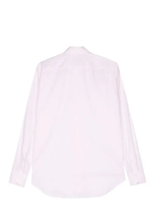 Canali Striped Cotton Shirt - Pink