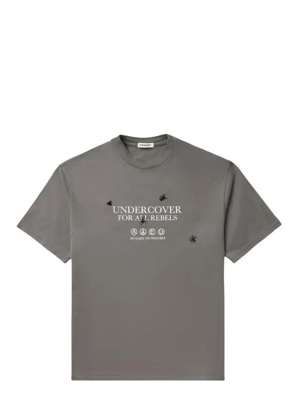 UNDERCOVERISM Slogan-print Cotton T-shirt - Grey
