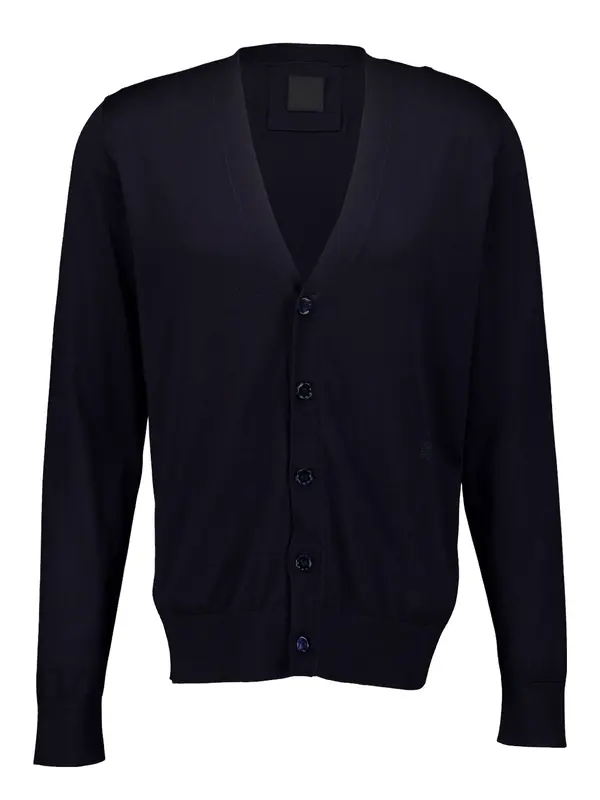 Givenchy Fine-knit V-neck Cardigan - Blue