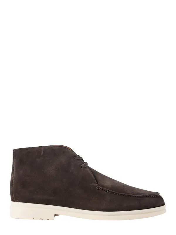 Loro Piana Walk And Walk Suede Chukka Boots - Brown