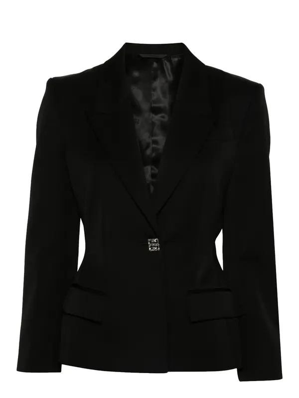 Givenchy 4g Liquid Button Wool Blazer - Black