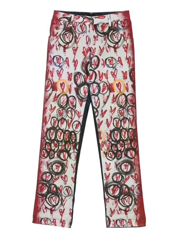 CHARLES JEFFREY Painted Art Jeans - Grey
