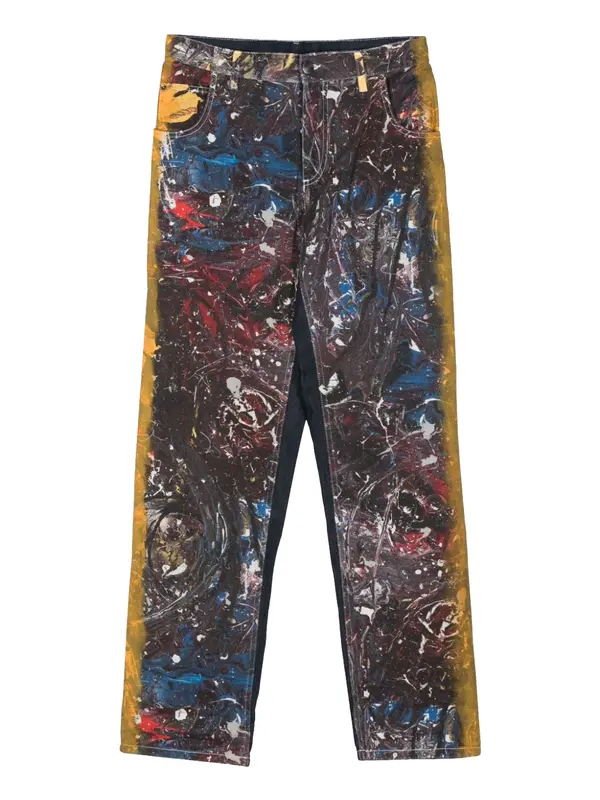 CHARLES JEFFREY Exclusive Painted Art Jeans - Blue