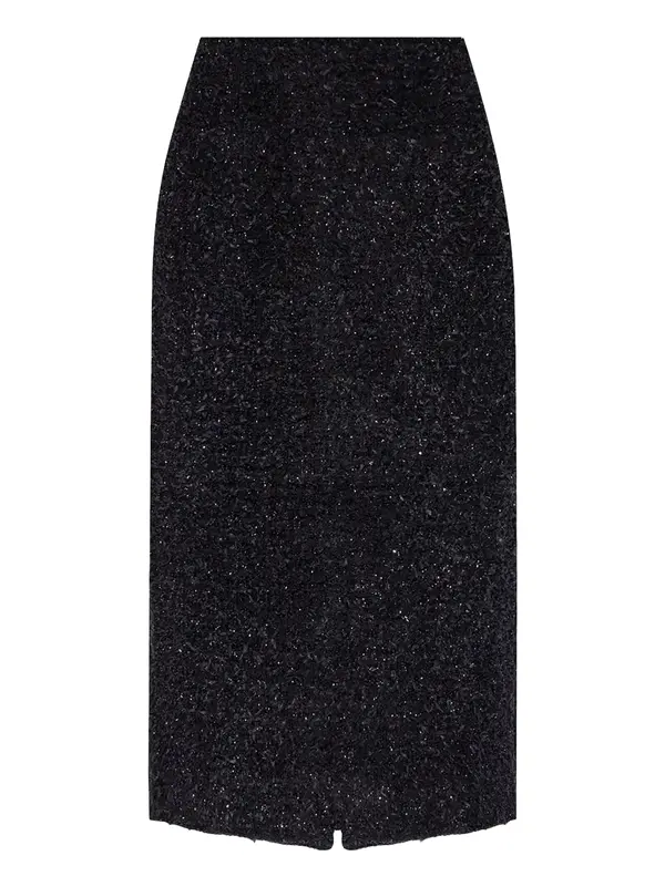 Balenciaga Tweed Midi Skirt - Black