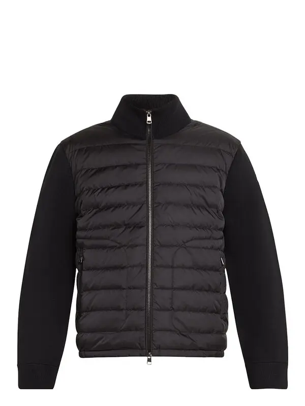 Moncler Wool-blend Down Cardigan - Black