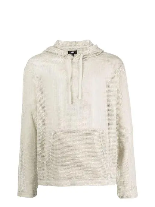 StÜssy Cotton Mesh Hoodie - Bone