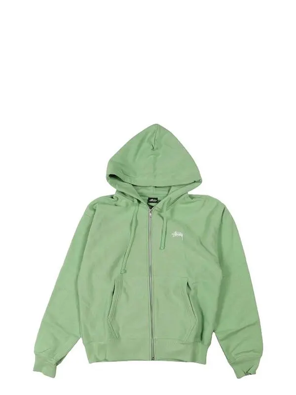 StÜssy Stock Logo Zip Hoodie - Zephyr Green