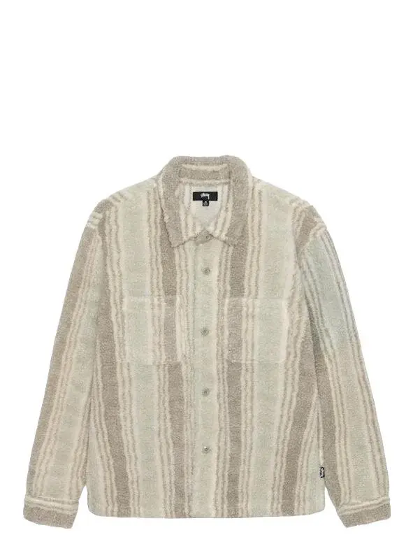 StÜssy Stripe Sherpa Shirt - Natural