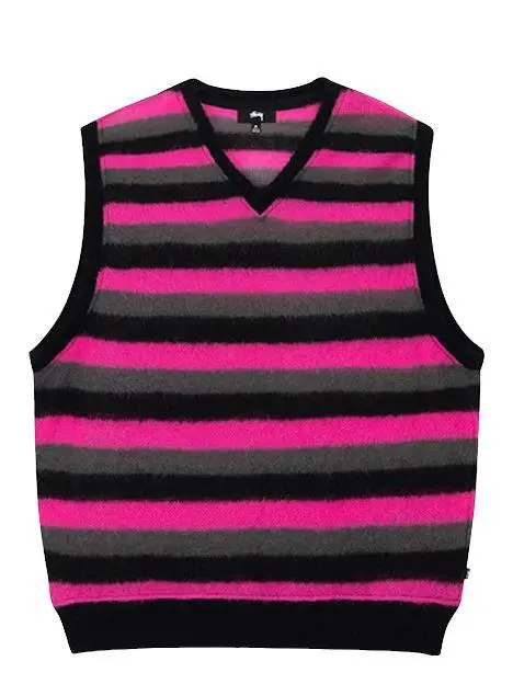 StÜssy Striped Sweater Vest - Pink