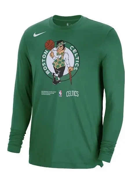Nike Nba Boston Celtics Courtside Loose Fit Long Sleeve T-shirt - Green