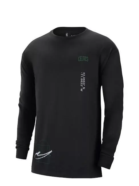 Nike Nba Boston Celtics Cts Max 90 Long Sleeve T-shirt - Black