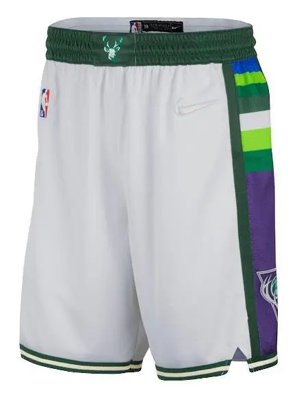 Nike Nba Milwaukee Bucks Swingman City Edition Dri-fit Shorts - White