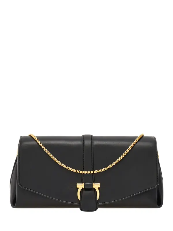 FERRAGAMO Front Flap Crossbody Bag - Black