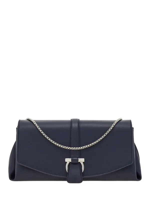 FERRAGAMO Front Flap Crossbody Bag - Blue