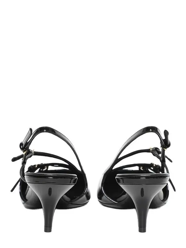 Miu Miu Patent Leather Slingbacks With Buckles - Black
