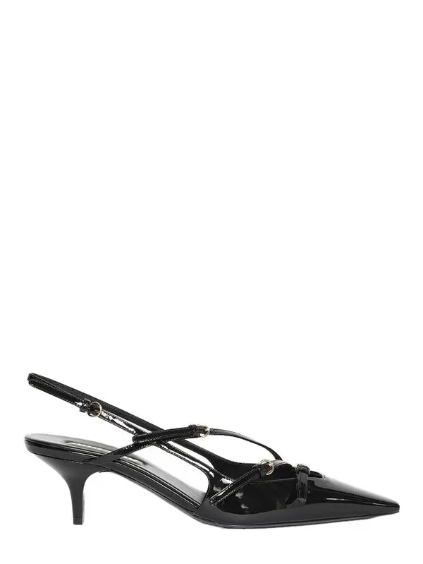 Miu Miu Patent Leather Slingbacks With Buckles - Black