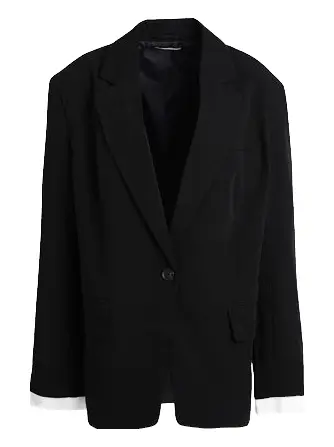 Topshop Single-breasted Twill Blazer - Black