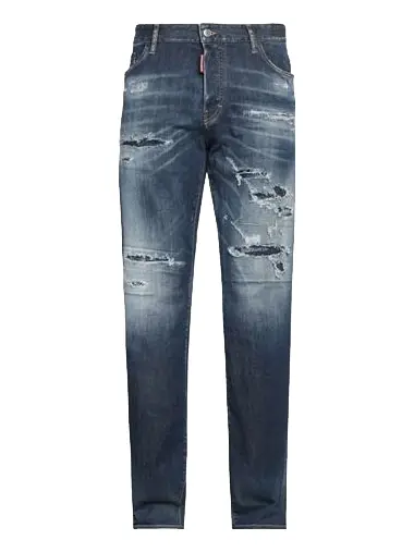 Dsquared2 Jeans With Leather Trims - Blue