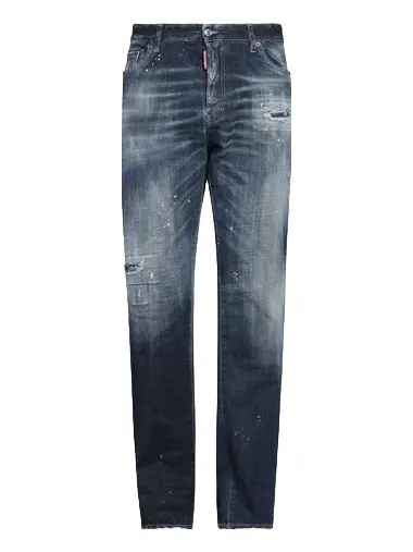 Dsquared2 Jeans In Cotton, Elastane, And Cow Leather - Blue
