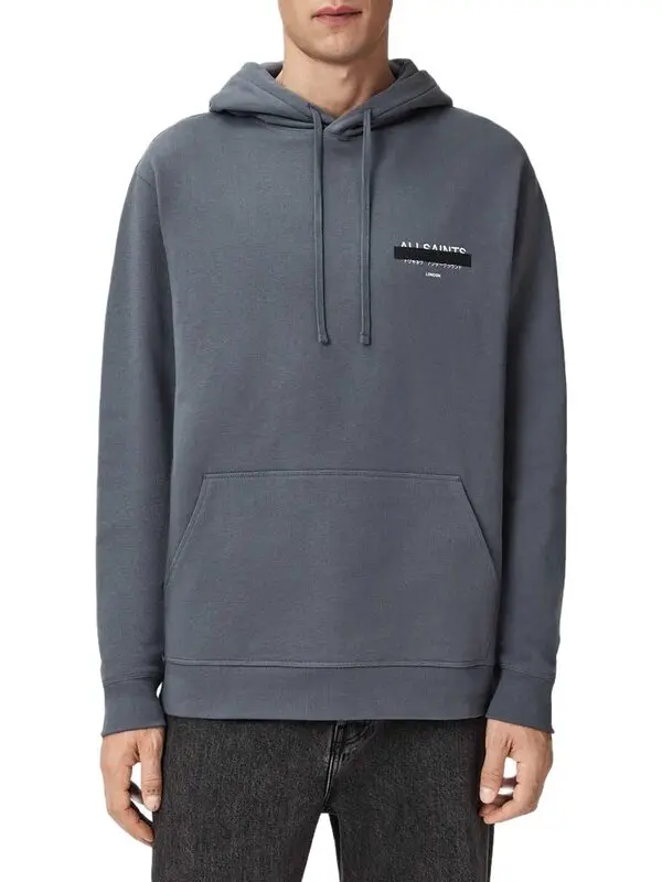 ALLSAINTS Relaxed Fit Hoodie - Parma Blue
