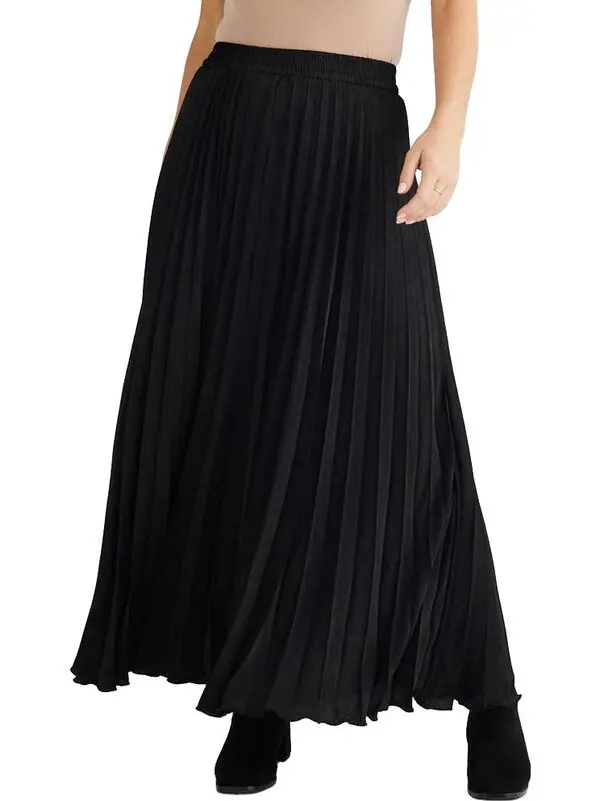 BRAVE+TRUE Alias Pleated Maxi Skirt - Black