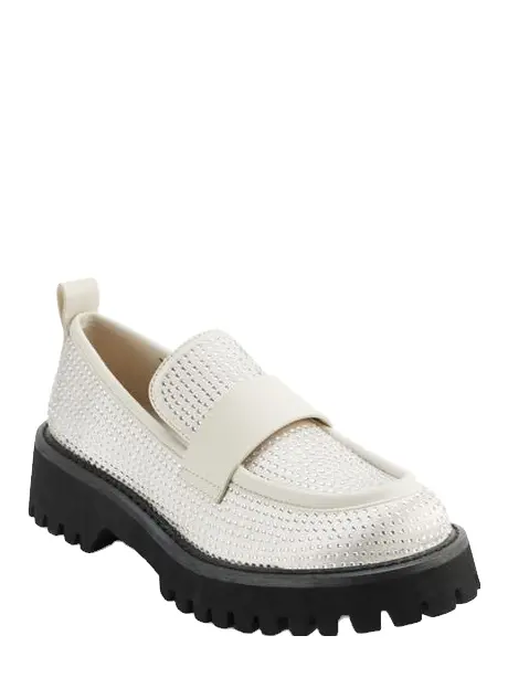 Karl Lagerfeld Paris Grady Crystal Lug Sole Loafer - Soft White