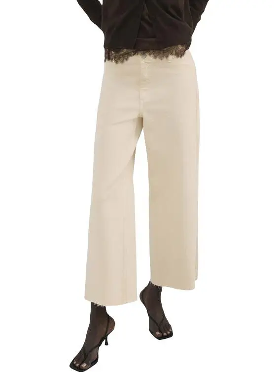 Mango Catherin Wide-leg Culotte Jeans - Vanilla