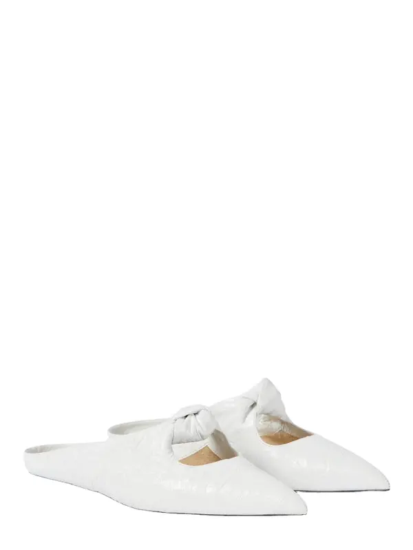 Khaite Rowan Leather Flats - White