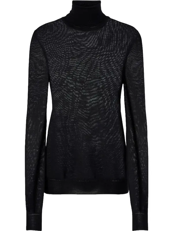 Saint Laurent Wool Turtleneck Sweater - Black