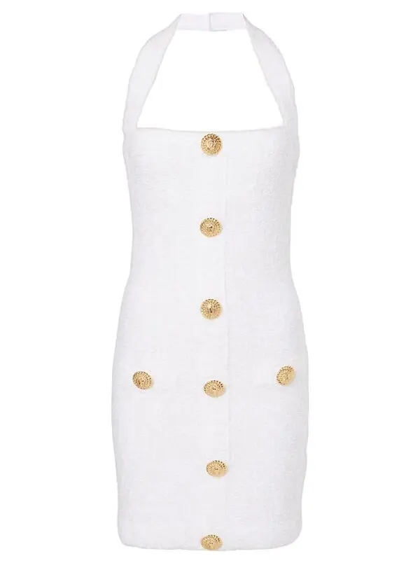 Balmain Halterneck Minidress - White
