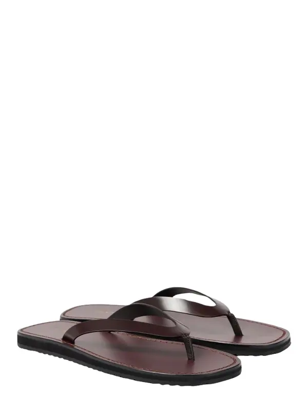 THE ROW City Leather Thong Sandals - Burgundy