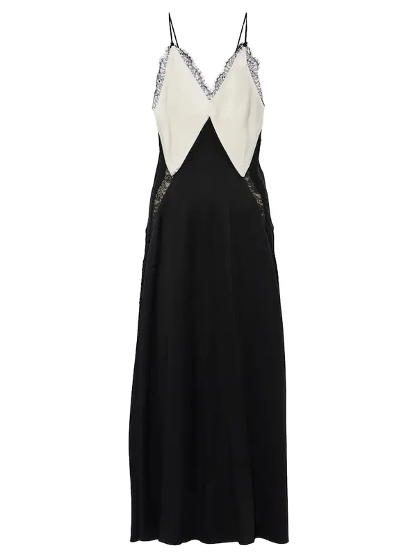 Victoria Beckham Lace-trimmed Slip Dress - Black