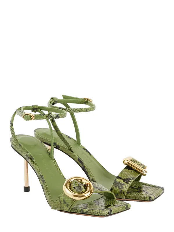 Jacquemus Les Sandales Regalo Croc-effect Sandals - Green