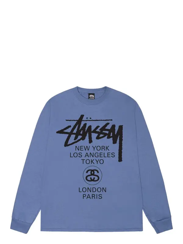 StÜssy World Tour Long-sleeve Tee - Blue