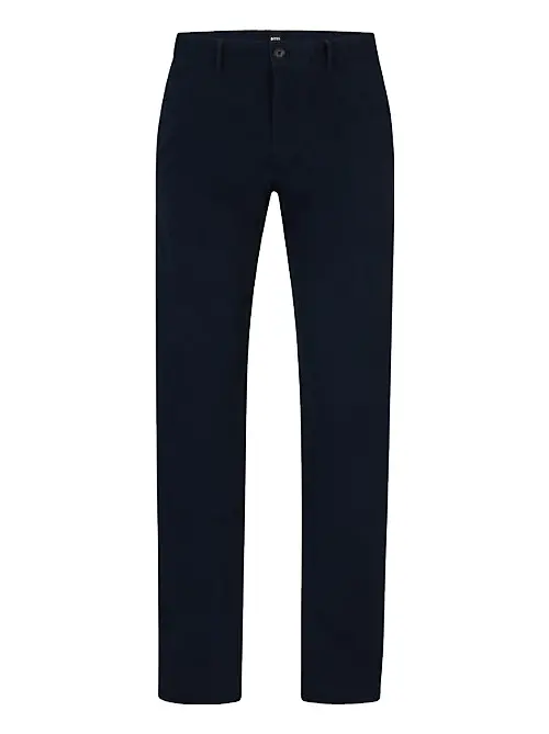 BOSS Slim-fit Straight-leg Stretch-cotton Chinos - Dark Blue