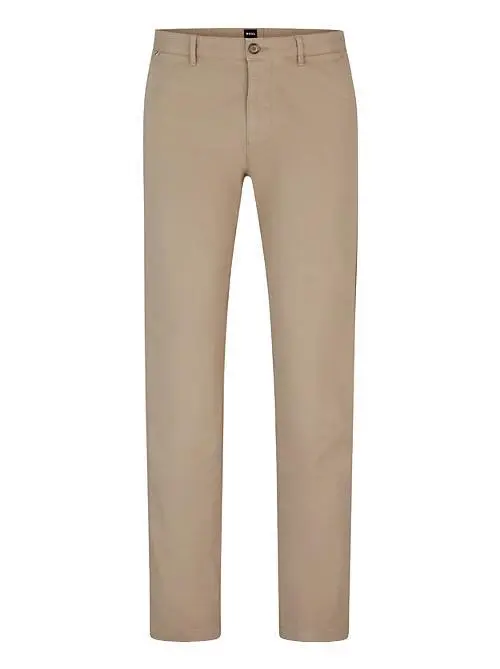 BOSS Slim-fit Straight-leg Stretch-cotton Chinos - Open Beige