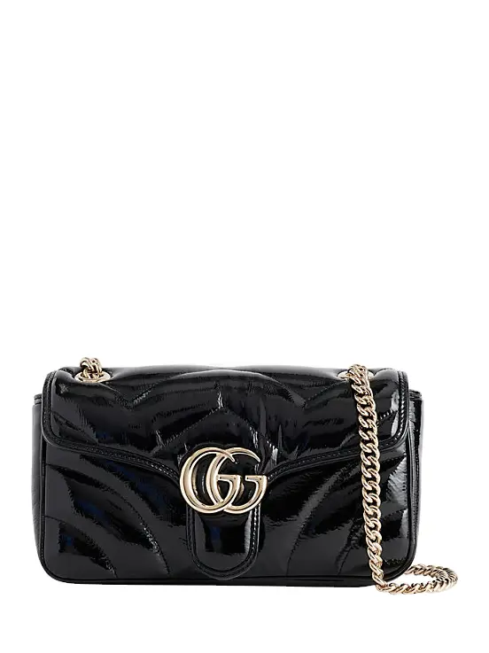Gucci Marmont Quilted Leather Shoulder Bag - Black