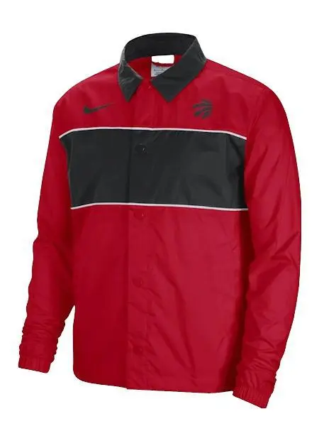 Nike Nba Toronto Raptors Courtside Fullsnap Lightweight Jacket - Red/black