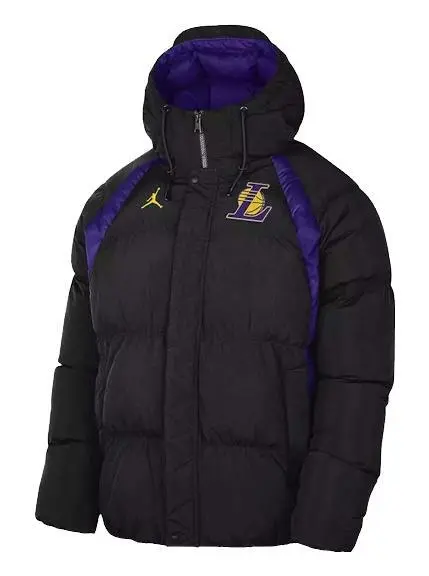 JORDAN Nba Los Angeles Lakers Courtside Loose Fit Jacket - Black/yellow/purple