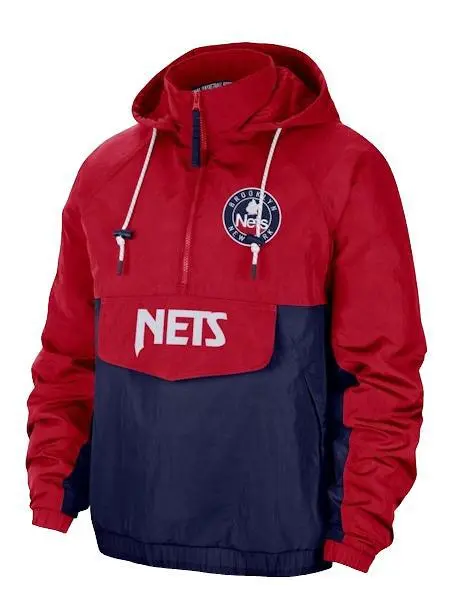Nike Nba Brooklyn Nets Courtside Premium Jacket - Red/blue/white