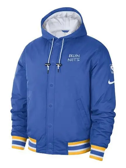 Nike Nba Brooklyn Nets Courtside City Edition Loose Fit Jacket - Blue/white/yellow