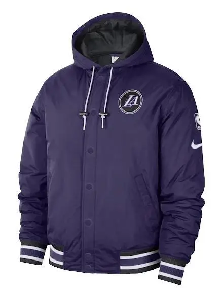 Nike Nba Los Angeles Lakers Courtside City Edition Fullsnap Loose Fit Jacket - Purple/white/black