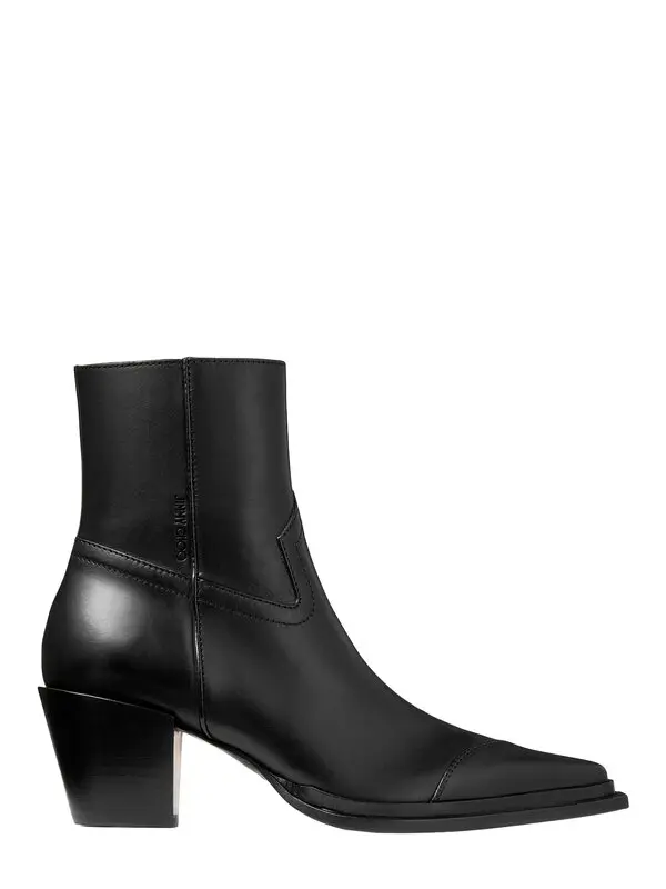 JIMMY CHOO Cece 60 Leather Ankle Boots - Black