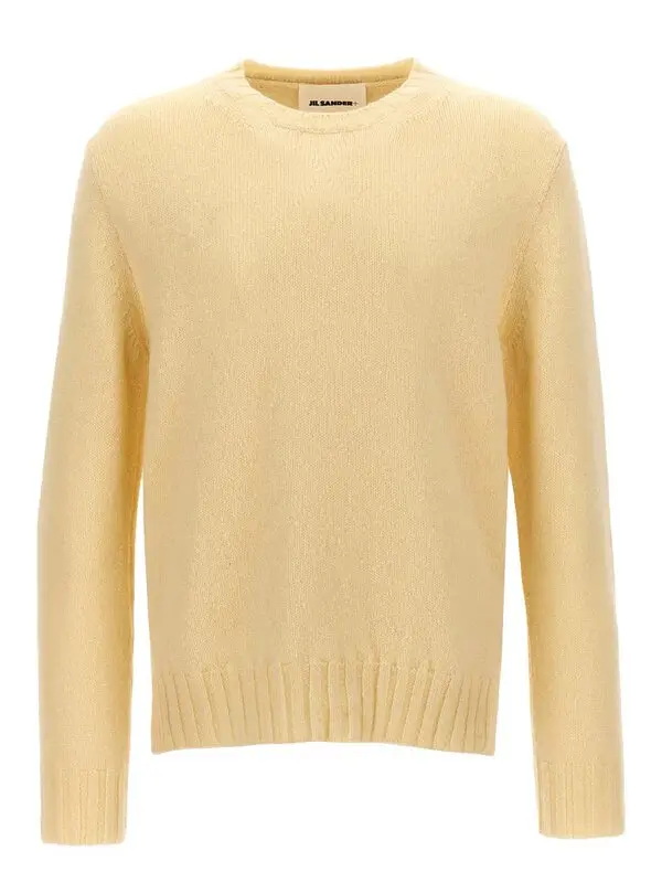 JIL SANDER Wool-blend Crew Neck Sweater - Beige