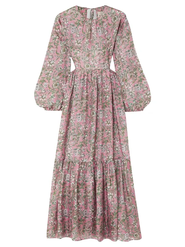 Hannah Artwear Carmen Floral-print Silk Midi Dress - Antique Rose
