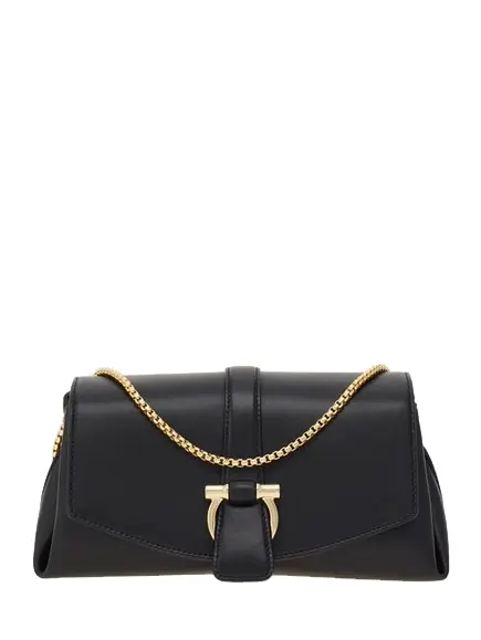 FERRAGAMO Front Flap Crossbody Bag - Black