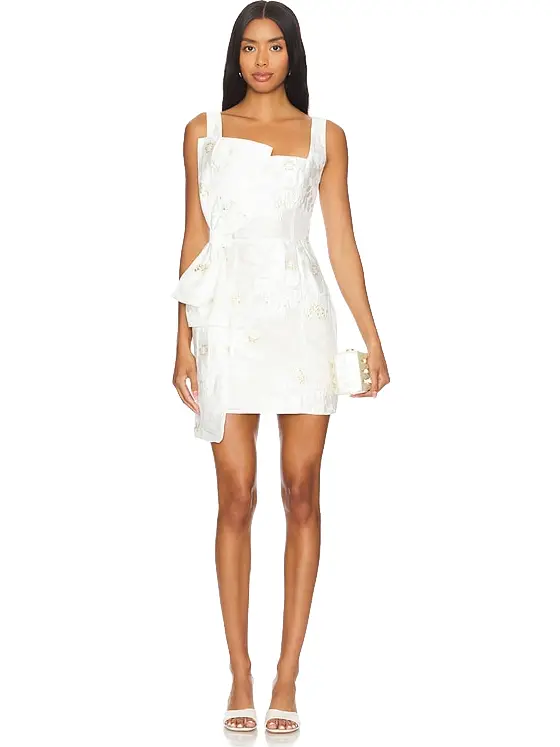 ELLIATT Octavia Bow Dress - Ivory & Gold