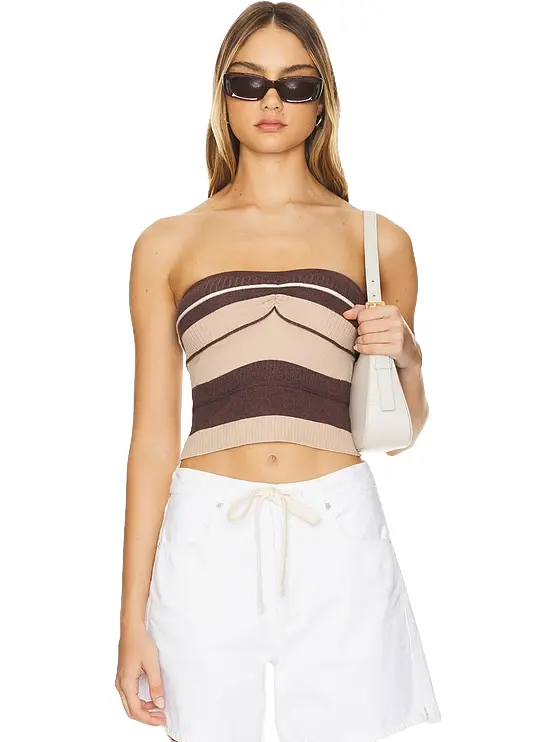 LOVERS AND FRIENDS Venerdi Tube Top - Brown Multi