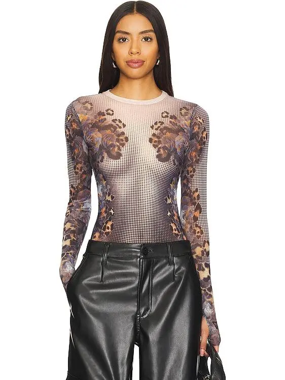 AFRM Kaylee Top - Nude Leopard