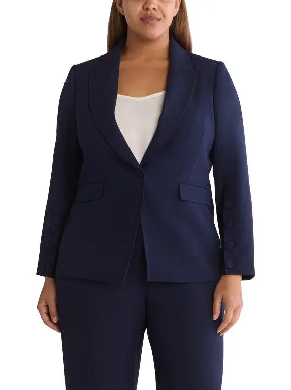 TAHARI ASL One-button Blazer - Deep Navy